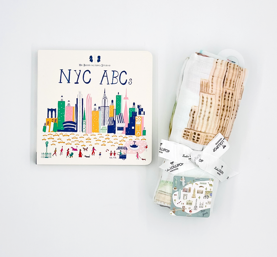 NYC Set: ABCs book and Swaddle